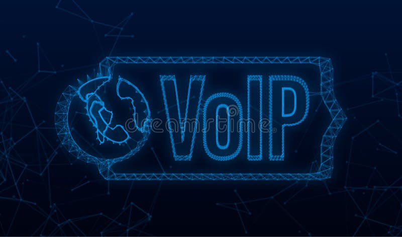 VoIP Technology, Voice Over IP. Internet Calling Banner. Plexus Icon ...