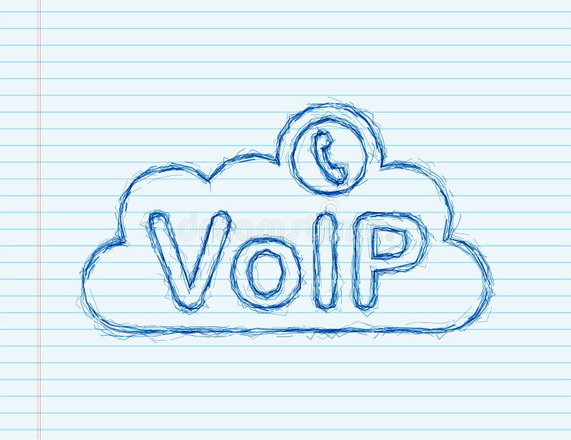 VoIP Technology, Voice Over IP. Internet Calling Banner. Sketch Icon ...