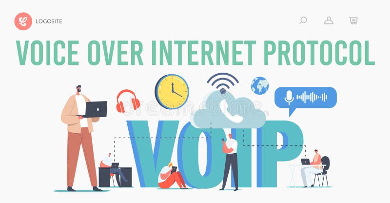 VOIP Technology, Voice Over IP Landing Page Template. Characters Use ... VOIP Technology, Voice Over IP Landing Page Template. Characters Use ...