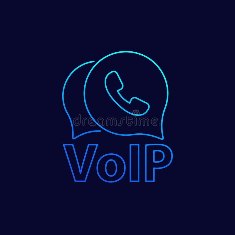Voip Telephony Thin Line Icon, Vector Stock Vector - Illustration of ...