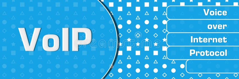 VoIP - Voice Over Internet Protocol Blue Basic Shapes Text Horizontal ...
