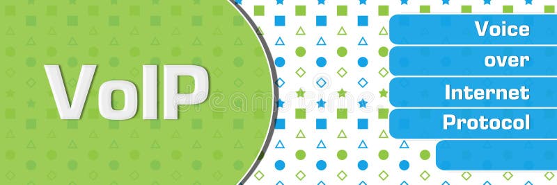 VoIP - Voice Over Internet Protocol Green Blue Basic Shapes Text ...