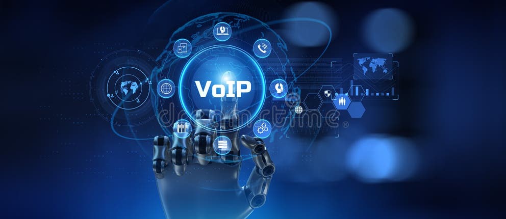 VoIP Voice Over Internet Protocol Illustrated with a Robot Hand ...