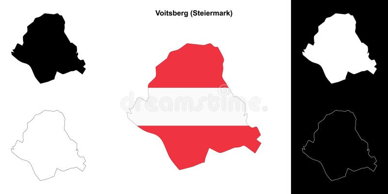 Voitsberg outline map stock vector. Illustration of silhouette - 335090876