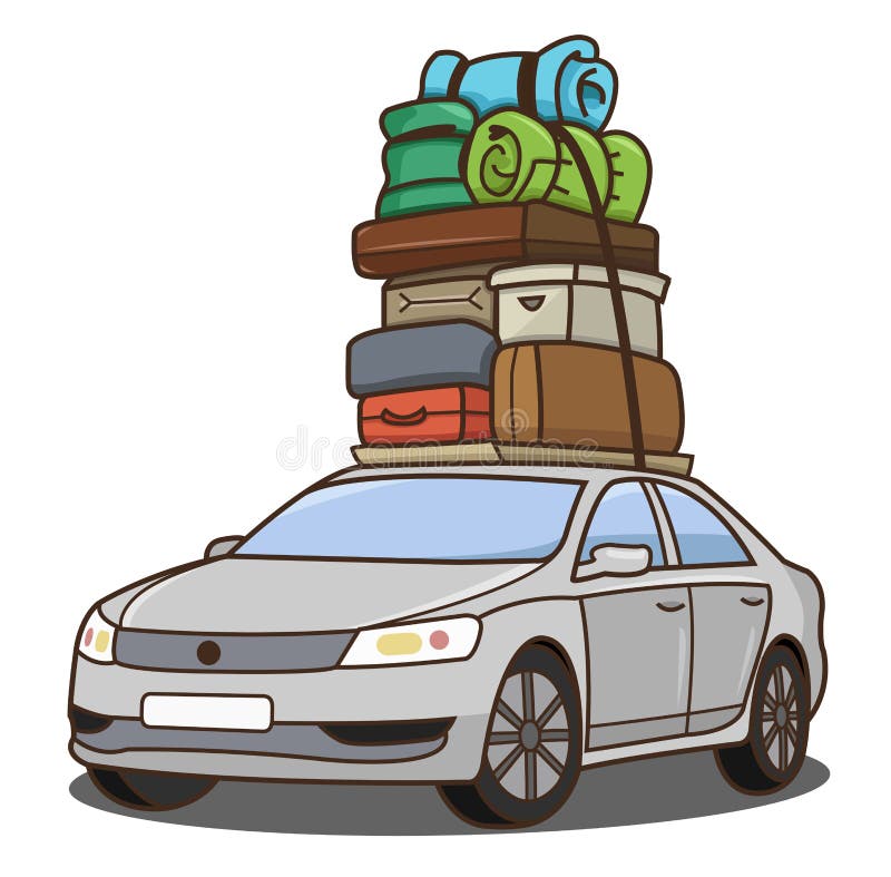 Voiture avec le bagage illustration de vecteur. Illustration du ...