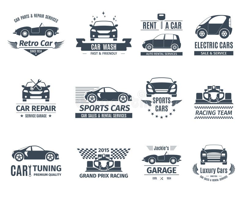 Voiture Logo Set Black illustration de vecteur. Illustration du lecteur ...
