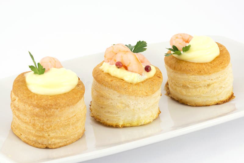 Vol-au vent with shrimp stock photo. Image of pasta, crunchy - 25664126