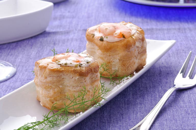 Vol Au Vent Shrimp and Sauce Stock Image - Image of entr, shrimp: 22516979