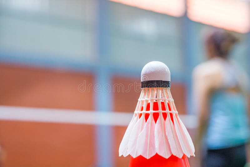 Volano Di Volano Nel Campo Da Badminton Fotografia Stock - Immagine di ...
