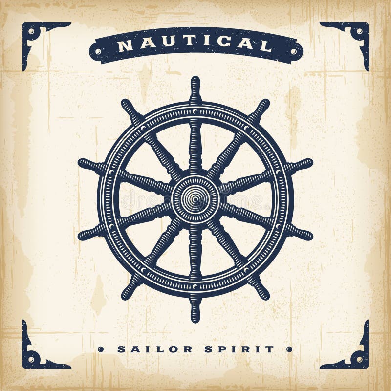 Volante del vintage ilustración del vector. Ilustración de rueda - 61085373