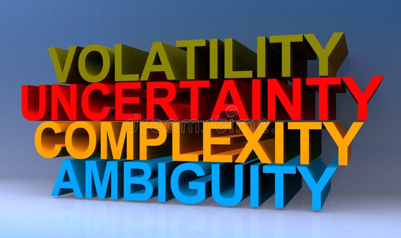 Volatility Uncertainty Complexity Ambiguity on Blue Stock Illustration ...