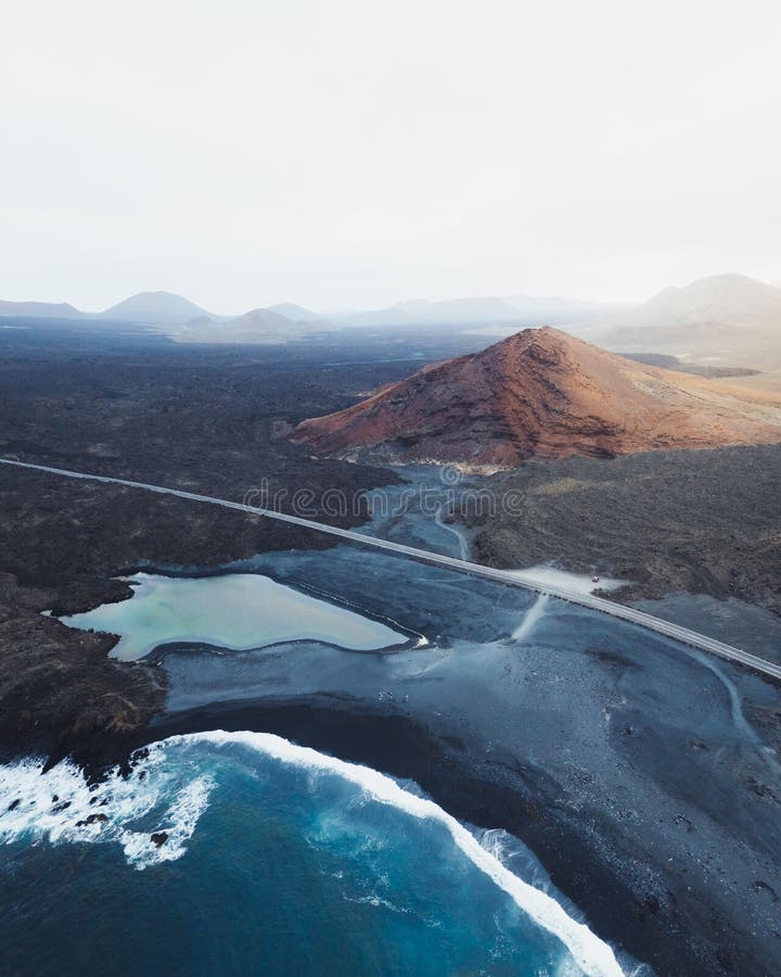 Volcan Bermeja in Lanzarote Stock Image - Image of island, lake: 254396163