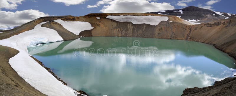 Volcan De Krafla Avec Le Lac Photo stock - Image du islande, roches ...
