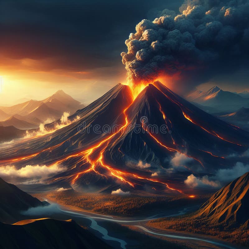 Volcanic Activity Increased Volcanic Activity Reshapes Landscape Stock ...