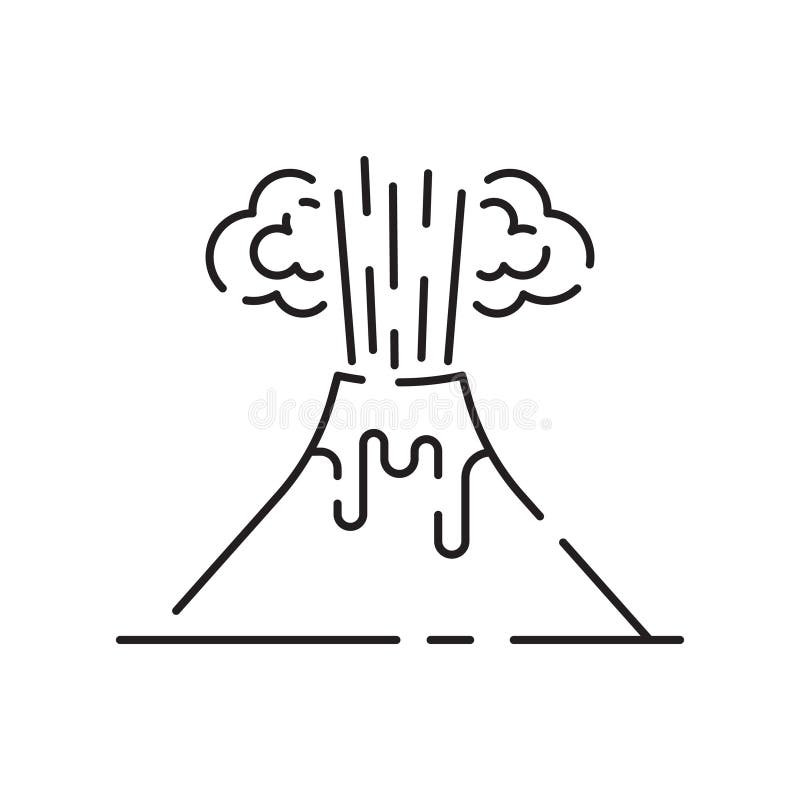 Volcanic Activity Linear Icon. Volcanic Eruptions are Major Source of ...