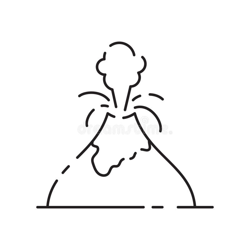 Volcanic Activity Linear Icon. Volcanic Eruptions are Major Source of ...