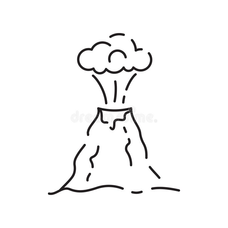 Volcanic Activity Linear Icon. Volcanic Eruptions are Major Source of ...