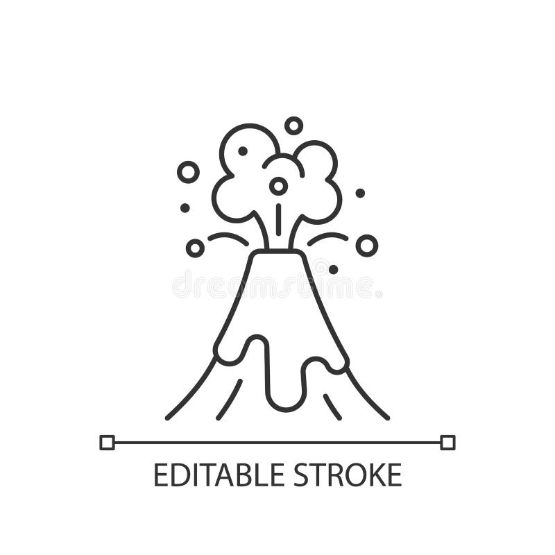 Volcanic Activity Linear Icon Stock Vector - Illustration of ...