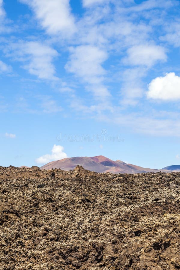 Volcanic area in Lanzarote stock image. Image of mountain - 59215701