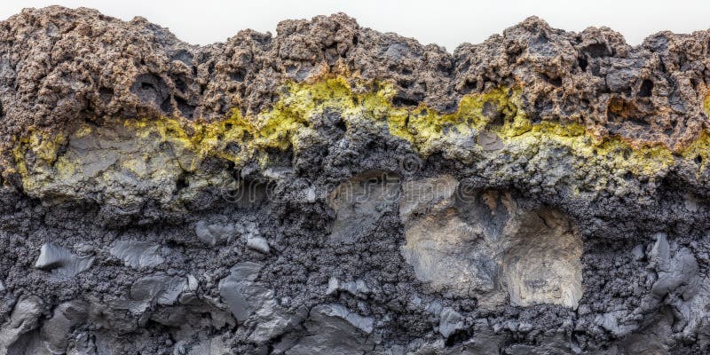 Volcanic Ash-covered Stone Background with Layers of Fine Black Dust ...
