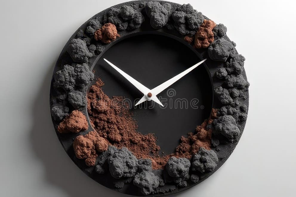 Volcanic Ash Wall Clock stock illustration. Illustration of elements ...