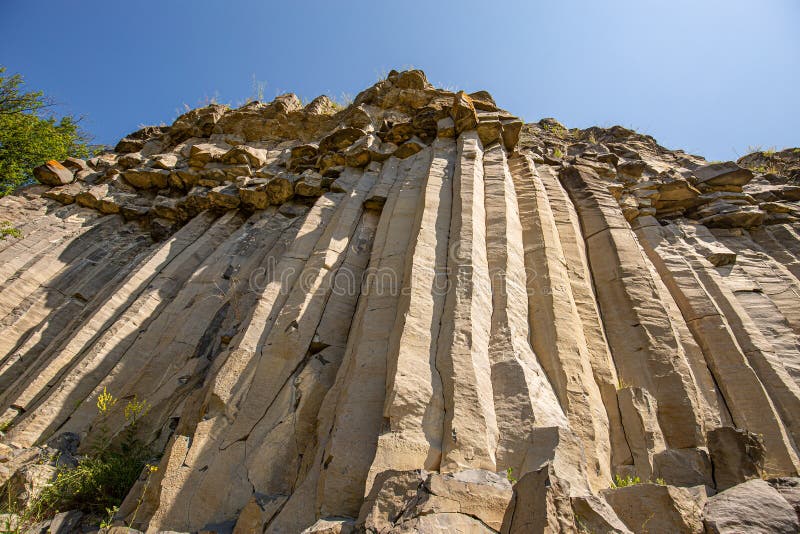 Volcanic basalt columns stock photo. Image of background - 152538504