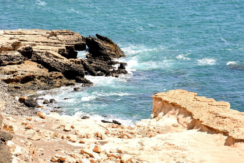 Volcanic Basaltic Rock Formation Stock Image - Image of islands, desert ...