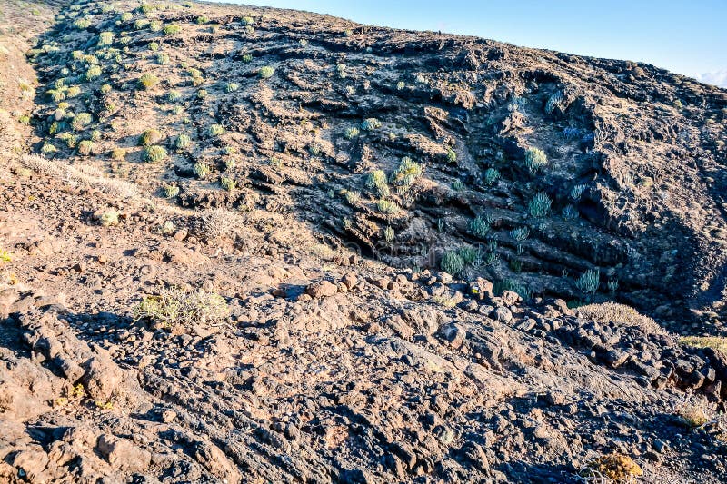 Volcanic Basaltic Rock Formation Stock Photo - Image of sand, desert ...