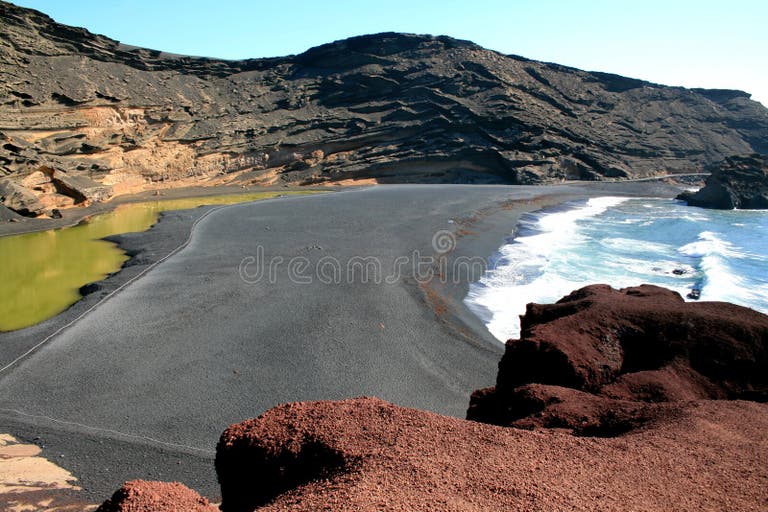 Volcanic beach stock image. Image of geologic, beach - 11451227