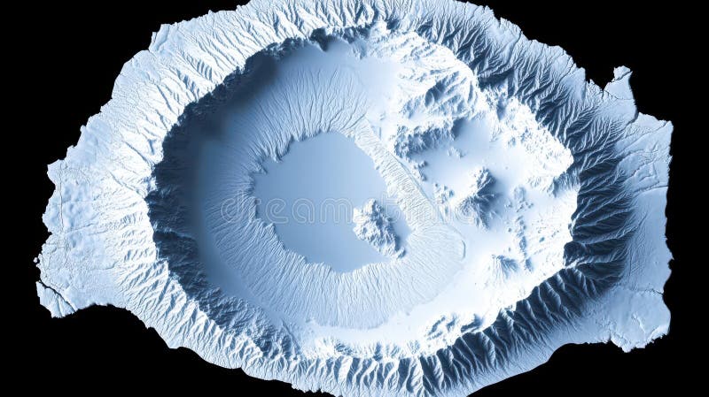 Volcanic Caldera Topography Stock Illustration - Illustration of ...