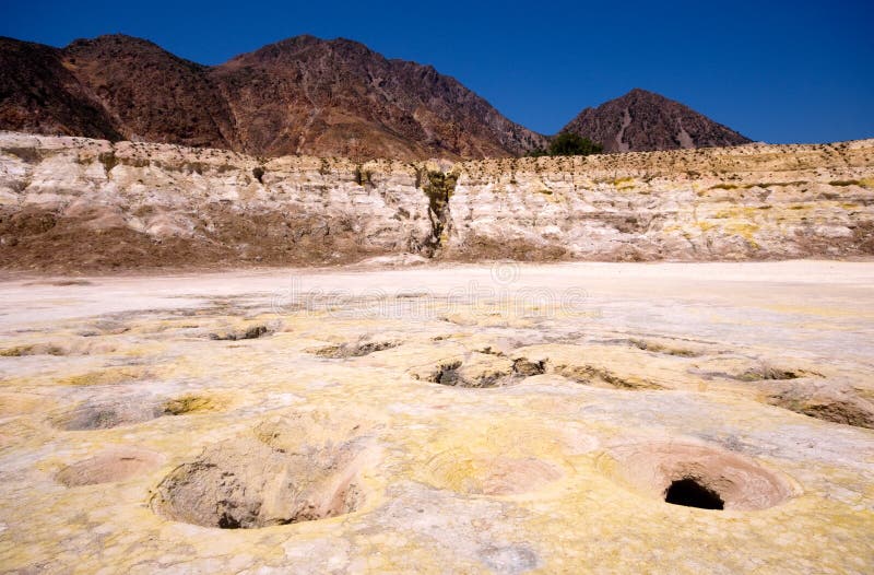 Holes In The Volcanic Crater Stock Image - Image of rocks, nisyros ...