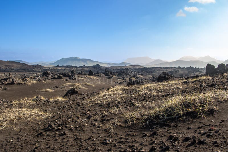 Volcanic desert landscape stock photo. Image of iceland - 131314454