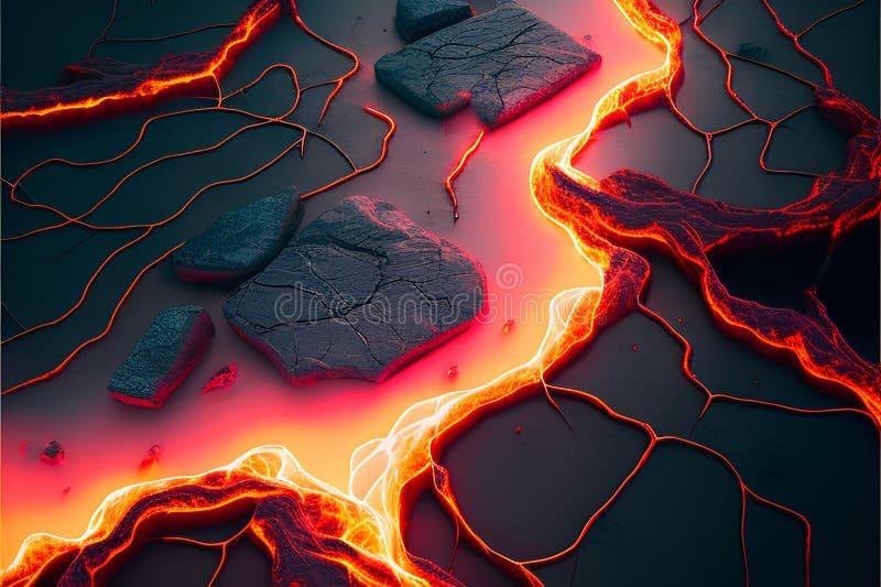 Volcanic Eruption. Abstract Lava Flow Background Stock Illustration ...