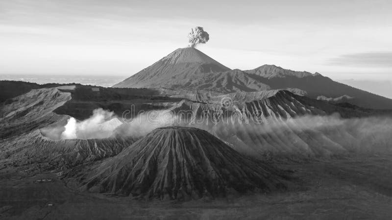 Volcanic Eruption of Bromo National Park, Java, Indonesia. Stock Photo ...