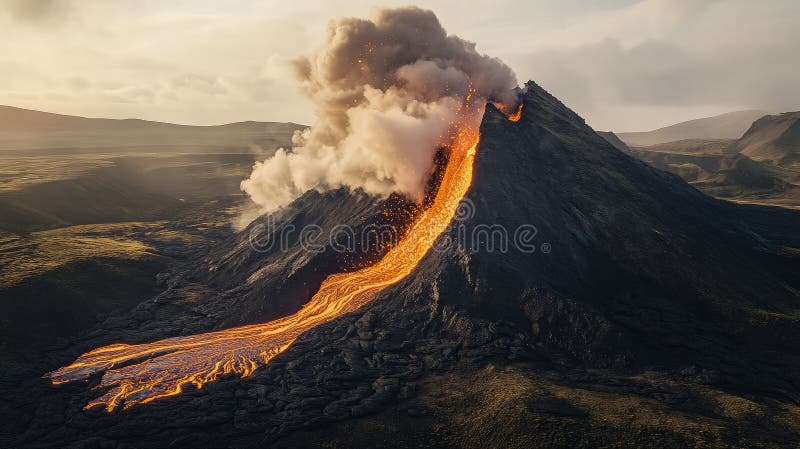 Volcanic Eruption in Iceland Stock Photo - Image of aerial, nature ...