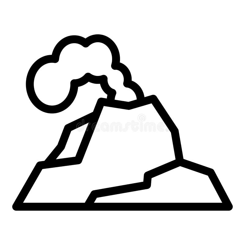Volcanic Eruption Icon Outline Vector. Volcano Fire Stock Illustration ...