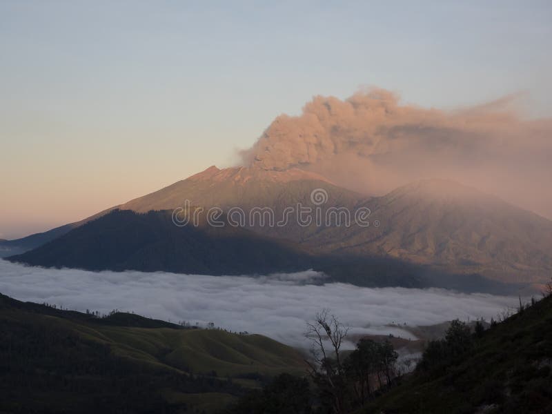 Volcanic eruption in java stock image. Image of pacific - 61709823