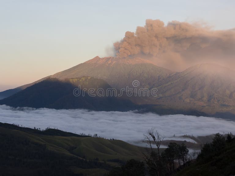 Volcanic eruption in java stock photo. Image of outdoor - 61710562