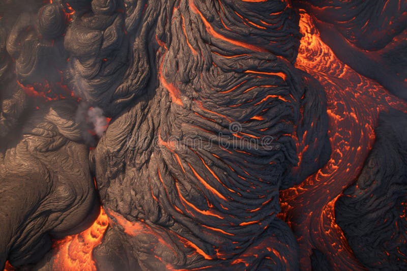 Volcanic Eruption Process. Landscape of Volcano with Exploding and ...