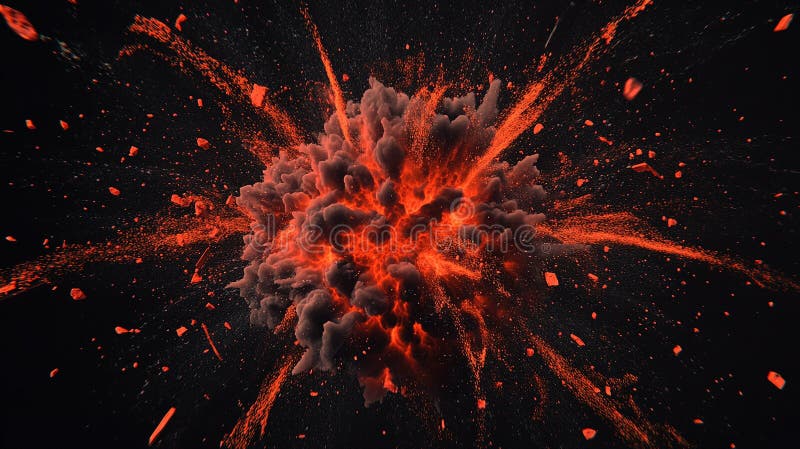 Volcanic Eruption with Vibrant Lava Flow and Ash Cloud Exploding ...