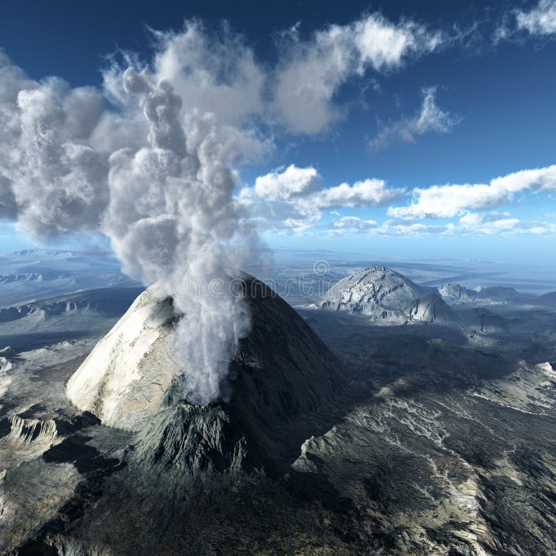 Volcanic eruptions stock illustration. Illustration of flame - 15304752