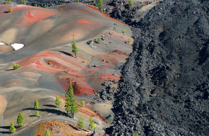 Volcanic Hills & Lava Flow, Lassen Volcanic N. P. Stock Photo - Image ...