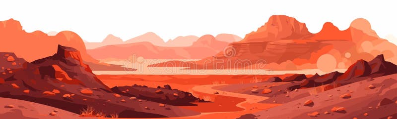 Volcanic Landscape with Lava Vector Simple 3d Isolated Illustration ...