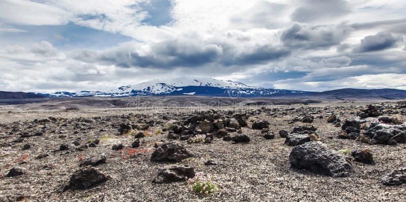 Volcanic Landscape - Stone and Ash Wasteland Stock Photo - Image of ...
