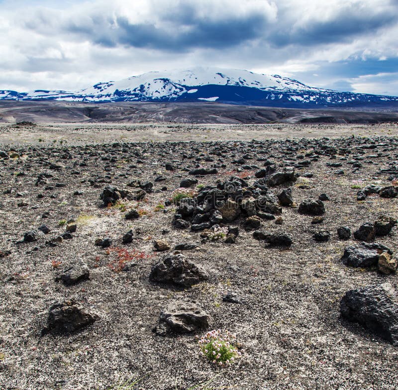 Volcanic Landscape - Stone and Ash Wasteland Stock Image - Image of ...