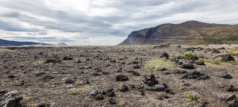 Volcanic Landscape - Stone and Ash Wasteland Stock Photo - Image of ...