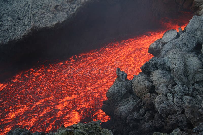 Volcanic lava flow editorial stock photo. Image of outdoor - 1455748