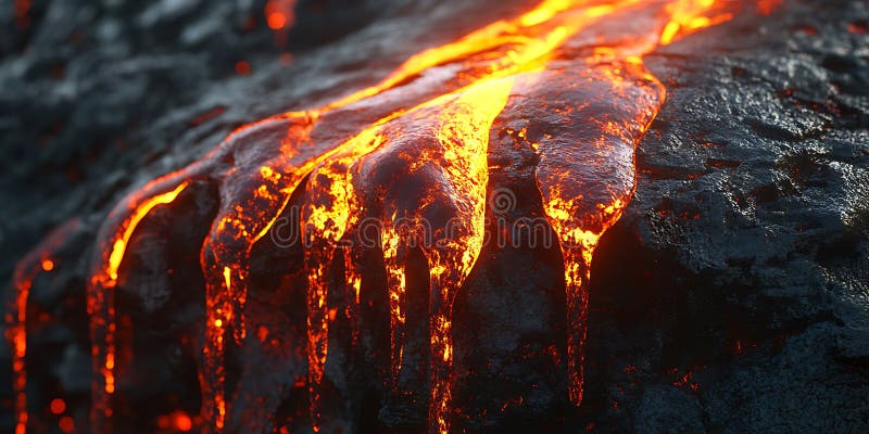 Volcanic Lava Flow: Fiery Hot Magma Texture Background Stock ...