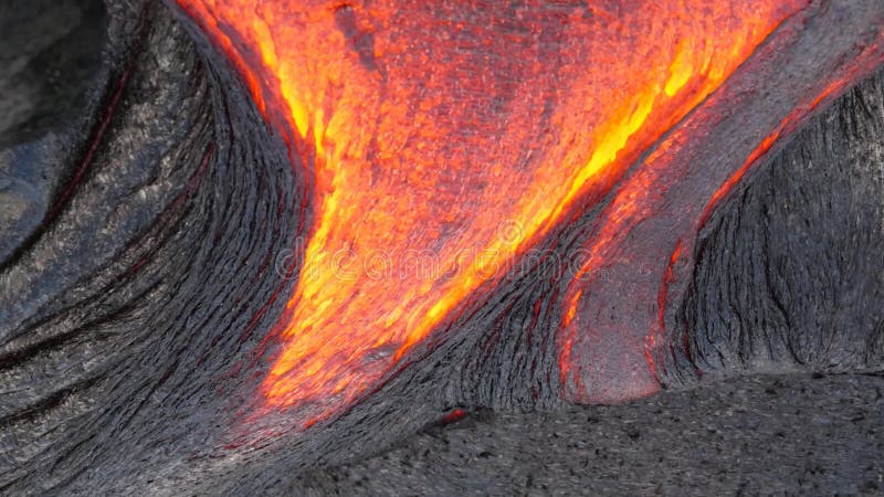 A River of Red-hot Lava from an Exploding Volcano Stock Video - Video ...