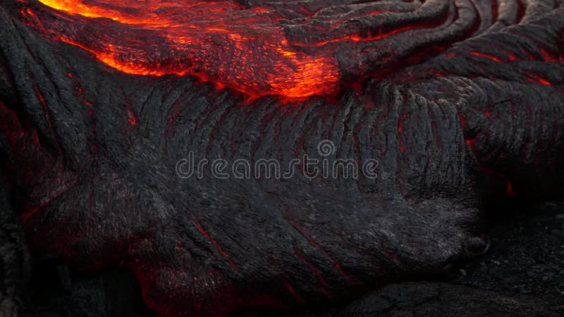 A River of Red-hot Lava from an Exploding Volcano Stock Footage - Video ...